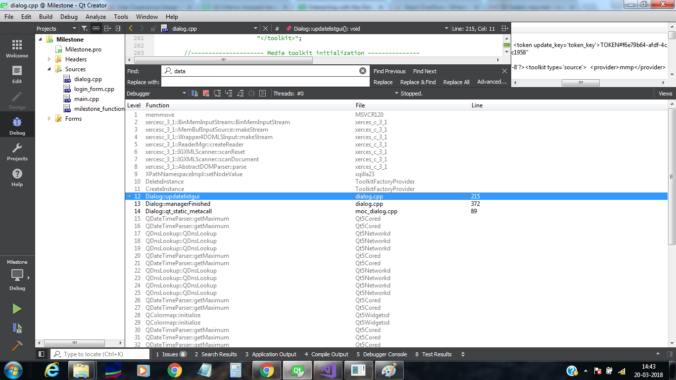 Qt Inferior stopped because it triggered an exception | Qt Forum