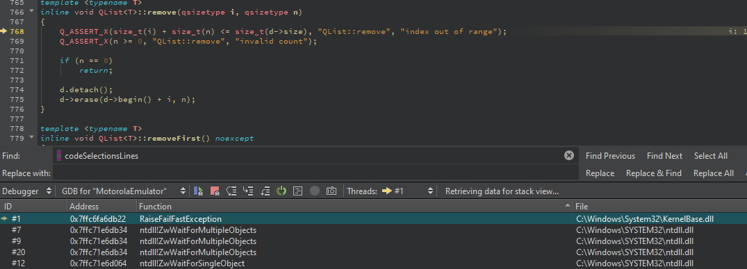 How to see function that caused an exception | Qt Forum