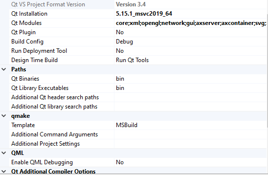 Tried Building an Existing Project in VS using QT tools and its a QT Project itself but its ...