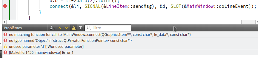 First app, trying to connect QGraphicsLineItems to MainWindow slot. | Qt Forum
