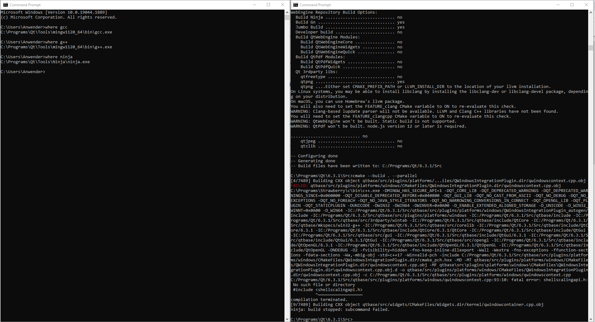 QT build from source in windows 10 (shellscalingapi.h not found) | Qt Forum