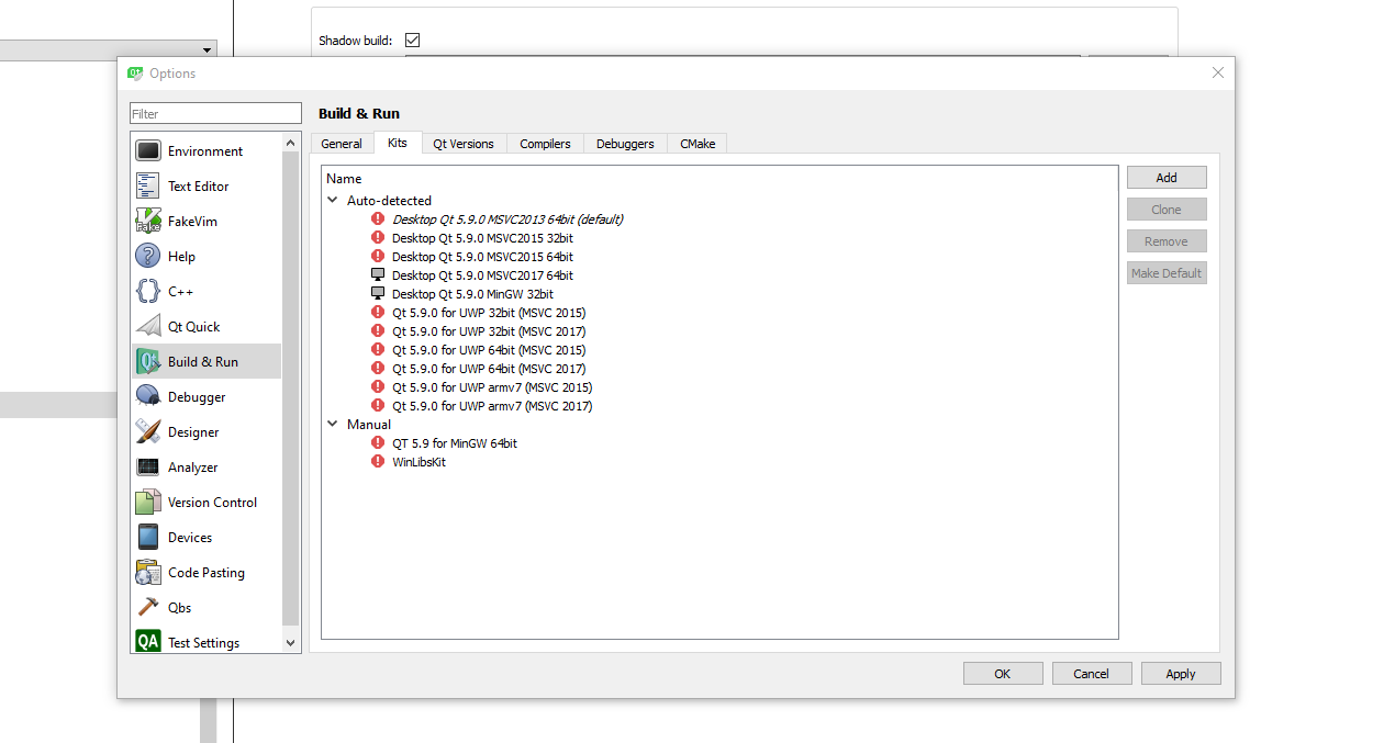 Qt 5 9 0 64bit Executable App Building Issue Using Msvc2017 64bit Kit Qt Forum