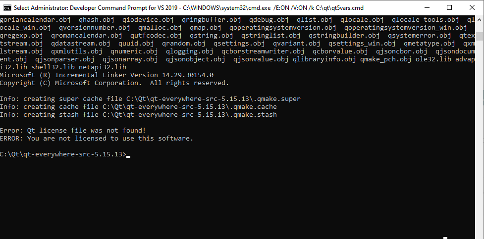 How to resolve license errors when installing the MSVC2019 Static kit | Qt Forum