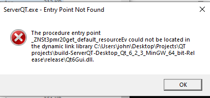 windeployqt: Entry Point Not Found, The procedure entry point could be located | Qt Forum