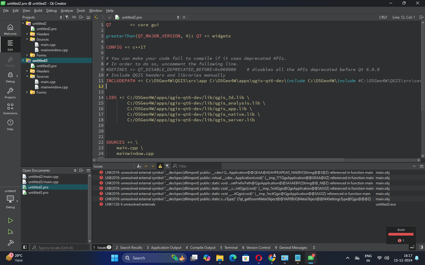 Qt creator and QGIS integration problem | Qt Forum